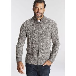 MAN'S WORLD Strickjacke MAN'S WORLD Gr. XXXL (64/66), weiß (offhwite, braun, melange) Herren Strickjacken mit Zopfmuster