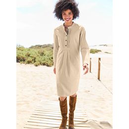 A-Linien-Kleid Heine "Cord-Kleid" Gr. 34, Normalgrößen, beige (sand) Damen Kleider