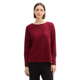 Sweatshirt Tom Tailor Gr. XS (34), rot (deep red melange) Damen Sweatshirts