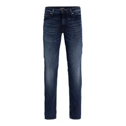 Jack & Jones Slim-fit-Jeans JACK & JONES "JJIGLENN JJVINTAGE CB 058" Gr. 29, Länge 34, blau (blau denim), Herren, Denim/Jeans, Obermaterial: 80% Baumwolle, 18% Polyester, 2% Elasthan, Abriebeffekte, Jeans