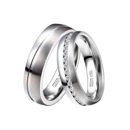 Trauring DOOSTI "Schmuck Geschenk Edelstahl Ehering Partnerring LIEBE" Fingerringe Gr. 60, mit Zirkonia, Edelstahl, 6 mm, silberfarben (edelstahlfarben, kristallweiß) wahlweise mit oder ohne Zirkonia