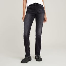 G-Star Raw Straight-Jeans G-STAR "Strace Straight Wmn", Damen, Gr. 27, Länge 32, schwarz (worn in schwarz moon), Denim/Jeans, Obermaterial: 99% Baumwolle, 1% Elasthan, casual, straight fit, Jeans