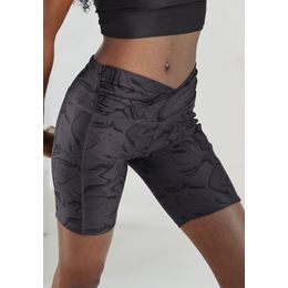 active by Lascana Funktionshose LASCANA ACTIVE "-Sporthose" Gr. XS (32/34), N-Gr, schwarz Damen Hosen mit Allover-Print und kleiner Reißverschlusstasche