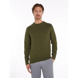 Rundhalspullover Tommy Hilfiger "PIMA ORG CTN CASHMERE CREW NECK" Gr. S, grün (army green) Herren Pullover