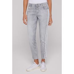 Regular-fit-Jeans SOCCX Gr. 26, Normalgrößen, grau Damen Jeans mit verkürztem Bein