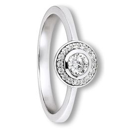 Silberring ONE ELEMENT "Zirkonia Ring aus 925 Silber" Fingerringe Gr. 50, mit Zirkonia, Silber 925 (Sterlingsilber), silberfarben (silber) Damen Silber Schmuck