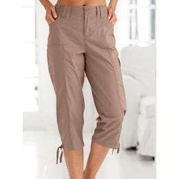 Caprihose Casual Looks Gr. 22, Kurzgrößen, grau (taupe) Damen Hosen