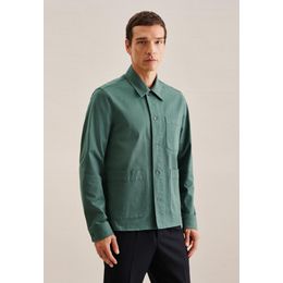Hemdjacke Seidensticker "Seidensticker", Herren, Gr. L, grün, 97% Baumwolle 3% Elastan, unifarben, Jacken