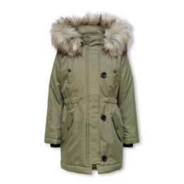 Winterjacke KIDS Only "KOGIRIS FUR PARKA OTW" Gr. 134, grün (aloe) Mädchen Jacken