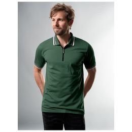 Poloshirt TRIGEMA "TRIGEMA mit Reißverschluss" Gr. L, grün (efeu) Herren Shirts