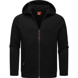 Kapuzensweatjacke Ragwear "Zenway" Gr. S (48), schwarz Herren Sweatjacken Basic Sweatjacke mit Kapuze