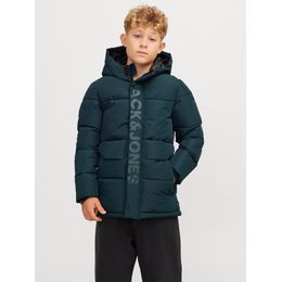 Jack & Jones Steppjacke JACK & JONES JUNIOR "JCOSPEED PUFFER SN JNR", Jungen, Gr. 128, grün (magical forest), Web, Obermaterial: 100% Polyester, unifarben, casual, normal, Langarm, Jacken