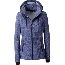 Softshelljacke DEPROC Active "SHELBY PEAK XV WOMEN", Damen, Gr. 36/38 (M), lila, 96% Polyester; 4% Elasthan, casual, tailliert, Langarm gerader Abschluss mit verstellbarem Klettverschluss,mit Windstopper, Jacken, mit abnehmbarer Kapuze