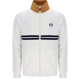 Trainingsjacke Sergio Tacchini "DALLAS TRACK TOP Herren", Herren, Gr. S, weiß (gardenia, meerkat), 60% POLYESTER, 40% BAUMWOLLE, Langarm, Jacken, Trainingsjacke Herren, leichte Jacke, Retro, Sportjacke, Outdoor, Sale