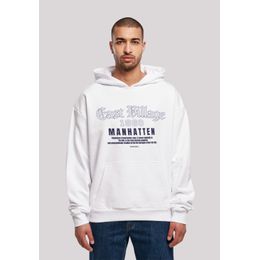 Kapuzenpullover F4NT4STIC "East Village Manhatten OVERSIZE HOODIE" Gr. L, weiß Herren Pullover Print