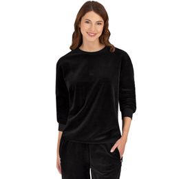 Sweatshirt TRIGEMA "TRIGEMA Nicki-Shirt" Gr. L, schwarz, Damen, 80% Baumwolle, 20% Polyester, Sweatshirts