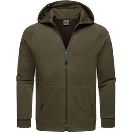 Kapuzensweatjacke Ragwear "Zenway" Gr. L (52), grün (olivgrün) Herren Sweatjacken Basic Sweatjacke mit Kapuze