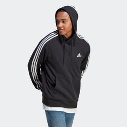 Kapuzensweatshirt adidas Sportswear "ESSENTIALS FRENCH TERRY 3STREIFEN HOODIE" Gr. L, schwarz-weiß (black / white) Herren Sweatshirts