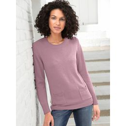 Rundhalspullover Casual Looks "Pullover" Gr. 36, rosa (altrosé) Damen Pullover