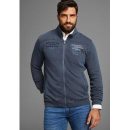 MAN'S WORLD Sweatjacke MAN'S WORLD Gr. L (52/54), blau (blau gewaschen) Herren Sweatjacken mit Print und Stickerei - NEUE KOLLEKTION