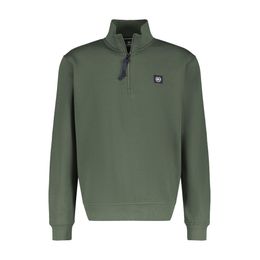 Sweatshirt Lerros "Lerros mit Troyerkragen" Gr. L, grün (chilled olive) Herren Sweatshirts