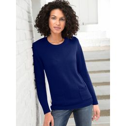 Rundhalspullover Casual Looks "Pullover" Gr. 36, blau (royalblau) Damen Pullover