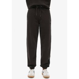 Jogginghose Superdry "SU-ESSENTIAL LOGO CUFF JOGGER" Gr. S, N-Gr, schwarz (bison black) Damen Hosen