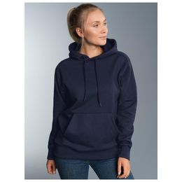 Kapuzensweatshirt TRIGEMA "TRIGEMA Hoodie aus Sweatqualität" Gr. XXL, blau (navy) Damen Sweatshirts