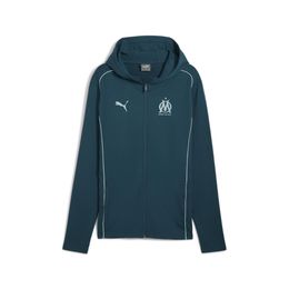 Sweatjacke Puma "Olympique de Marseille Casuals Kapuzenjacke Herren", Herren, Gr. M, blau (ocean tropic turquoise surf blau), Obermaterial: 24% Polyester, 76% Baumwolle; Taschenfutter: 100% Baumwolle, Sweatjacken