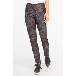 Stoffhose Recover Pants "Hose mit Paisleydruck" Gr. 44, Normalgrößen, bunt (druck schwarz, rot, blau, braun) Damen Hosen mit wunderschönem Paisleydruck