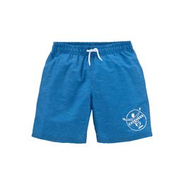 Badeshorts Chiemsee "Melange Kids", Kinder, Gr. 134/140, N-Gr, blau (aquablau), Polyester, Melange-Effekt, Badehosen, mit Logoprint