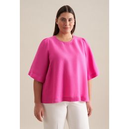 Shirtbluse Seidensticker "Schwarze Rose" Gr. 48, bunt (rosa, pink) Damen Blusen Kurzarm Rundhals Uni