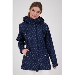 Softshelljacke DEPROC Active "ANKERGLUTSCHEIN", Damen, Gr. 36/38 (M), blau (navy), 100% Polyester, casual, Langarm Windstopperbündchen mit verstellbarem Klettverschluss,mit Schneefang,mit Daumenlöchern, Jacken, auch in Großen Größen erhältlich