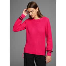 Rundhalspullover HECHTER PARIS Gr. 32/34 (XS), pink Damen Pullover mit Zipeinsatz - NEUE KOLLEKTION