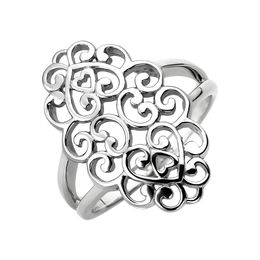 Fingerring Jobo Fingerringe Gr. 52, Silber 925 (Sterlingsilber), silberfarben (silber 925) Damen 925 Silber mit breitem Kopf