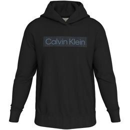 Sweatshirt CALVIN KLEIN BIG & TALL "BT_BOX STRIPED LOGO HOODIE" Gr. 4XL, schwarz (ck black) Herren Sweatshirts in Großen Größen mit Logoschriftzug