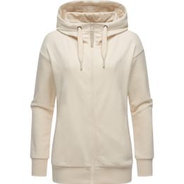Kapuzensweatjacke Ragwear "Yodis Zip", Damen, Gr. 5XL (50), beige, Sweatware, Obermaterial: 70% Baumwolle, 30% Polyester, bequem hüftbedeckend, hoch geschlossener Ausschnitt, Ärmel ohne Ärmelschlitz Rippbündchen, Sweatjacken, weicher Damen Zip-Hoodie mit Kapuze