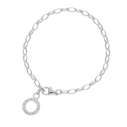 Charm-Armband Giorgio Martello MILANO "mit Schriftzug zum Einhängen von Charms, Silber 925" Armbänder Gr. 16 cm, Silber 925 (Sterlingsilber), silberfarben (silber) Damen