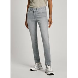 Slim-fit-Jeans Pepe Jeans "SLIM LW, mit niedriger Leibhöhe" Gr. 27, Länge 34, grau (clean light grey) Damen Jeans