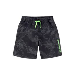 Badeshorts Chiemsee "Esra Kids" Gr. 110/116, N-Gr, schwarz (schwarz, bedruckt), Kinder, Polyester, Badehosen Badehose, mit kontrastfarbenen Logodruck