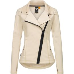 Sweatjacke Ragwear "Saskie" Gr. L (40), beige (ecru) Damen Sweatjacken Modische Kapuzenjacke mit kuschlig weichem Innenfutter