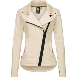 Sweatjacke Ragwear "Saskie", Damen, Gr. XXXL(46), beige (ecru), 95% Polyester, 5% Elasthan, figurumspielend hüftlang, hoch geschlossener Ausschnitt, eng normaler Saum mit Daumenlöchern, Sweatjacken, Modische Damen Kapuzenjacke mit kuschlig weichem Innenfutter