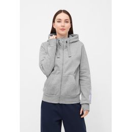 Kapuzensweatjacke Bench. "DARCINE" Gr. XL (44), grau (grey marl) Damen Sweatjacken mit seitlichem Bench Logodruck