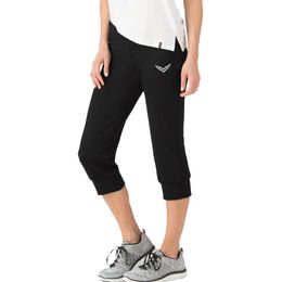 Trainingshose TRIGEMA "TRIGEMA 3/4 Sporthose" Gr. L, US-Größen, schwarz, Damen, 85% Polyester (Bioactive), 15% Elastan, Hosen