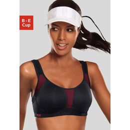 H.I.S. Sport-BH H.I.S Gr. 100, Cup B, schwarz (schwarz, pink), Damen, Microtouch, Obermaterial: 90% Polyester (COOLMAX), 10% Elasthan (LYCRA), BHs, ohne Bügel mit COOLMAX für Sportarten mit starker Belastbarkeit