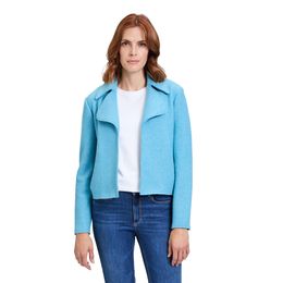 BETTY & CO Jackenblazer BETTY & CO "Betty & Co Casual-Jacke mit Kragen", Damen, Gr. 42, blau (delphinium blau), Obermaterial: 60% Viskose, 40% Wolle., modisch, lässig geschnitten normal, Langarm, Blazer, Material