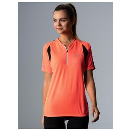 T-Shirt TRIGEMA "TRIGEMA Fahrradtrikot aus atmungsaktivem COOLMAX-Material", Damen, Gr. L, rot (powerrot), 100% Polyester (recycelt), sportlich, Shirts