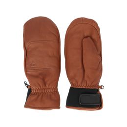 Fäustlinge SOS "Stoneham" Gr. 10, braun (karamell) Damen Handschuhe aus echtem Leder