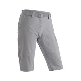 Caprihose Maier Sports "Kluane" Gr. 36, Normalgrößen, grau (hellgrau) Damen Hosen Shorts, kurze Wanderhose, Outdoorhose mit 2 Taschen, Regular Fit