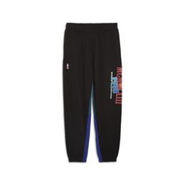 Sporthose Puma "Bandwagon Basketball-Jogginghose Herren" Gr. L, Normalgrößen, schwarz (black lapis lazuli blue) Herren Hosen